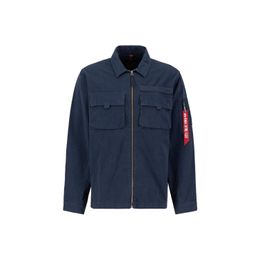 Hemdjacke Alpha Industries "Twill Overshirt", Herren, Gr. S, blau (ultra navy), Obermaterial: 100% Baumwolle, Jacken