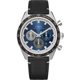 Chronograph Timex "WATERBURY TRADITIONAL", schwarz, Armbanduhren, Herren, Chronograph, Quarzuhr, Armbanduhr, Herrenuhr,Lederarmband,Stoppfunktion,Datum
