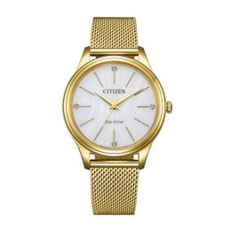 Solaruhr Citizen "Elegance / Mesh", goldfarben, Armbanduhren, Damen, Armbanduhr, Damenuhr, Edelstahlarmband, analog