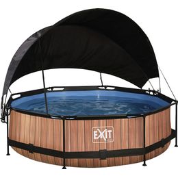 Framepool EXIT "inkl. Sonnensegel", braun, H:76cm &Oslash;:300cm, Schwimmbecken, &Oslash;xH: 300x76 cm, mit Kartuschenfilterpumpe und Sonnensegel
