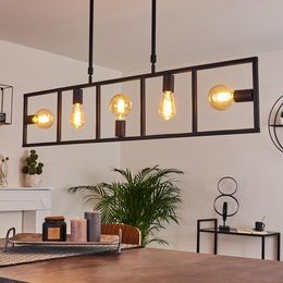 hofstein Nanbong Pendelleuchte Schwarz, 5-flammig