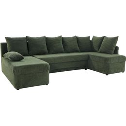 Jockenh&ouml;fer Wohnlandschaft JOCKENH&Ouml;FER GRUPPE "Arktis U-Form, B: 260 cm", gr&uuml;n 426, 03, B:260cm T:85cm, Korpus: 100% Polyester;Kissen: 100% Polyester, Sofas, Wohnlandschaft, mit Bettfunktion & Bettkasten, Unser Dauertiefpreis