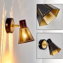 hofstein Vantaa Wandleuchte Schwarz-Gold, 1-flammig