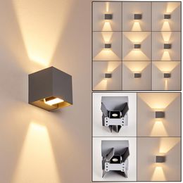 hofstein Fauderup Au&szlig;enwandleuchte LED Grau, 2-flammig