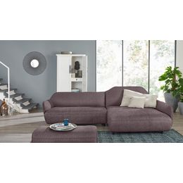 Ecksofa "CR.480, Designecksofa, L-Form", lila (purpurviolett, steingrau 044, 69), B:298cm H:91cm T:164cm, Luxus-Microfaser (100% Polyester), CREATION BY ROLF BENZ, Sofas, Ecksofa, Wahlweise aus Leder oder Chenille