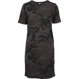Shirtkleid Urban Classics "Urban Classics Damen Ladies Camo Tee Dress", Damen, Gr. XS, US-Gr&ouml;&szlig;en, schwarzcamo, 60% Baumwolle, 40% Polyester, loose fit, Rundhals, Kleider Shirtkleid