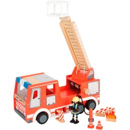 Spielzeug-Feuerwehr Small Foot "Feuerwehrauto f&uuml;r Biegepuppen", bunt, Spielzeugfahrzeuge, KinderB:17cm H:20cm T:42cm, Holz, B:17cm H:20cm T:42cm