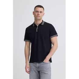 Poloshirt Blend "BHFable", Damen, Gr. L, schwarz beauty, Web, 100% Baumwolle, Strukturmuster, Basic, normal normal, ohne Ausschnitt, gerader Abschluss, Shirts, Klassisches Polo-Shirt mit kurzer Knopfleiste