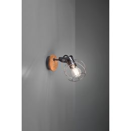 Trio Leuchten MADRAS Wandleuchte Holz dunkel, Schwarz, 1-flammig