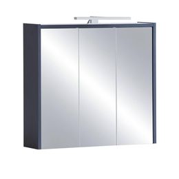Pharao24.de Badspiegelschrank Badezimmerschrank mit LED Beleuchtung 3 t&uuml;rig
