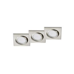 hofstein Trio Leuchten RILA Einbauleuchte LED Nickel-Matt, 3-flammig
