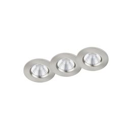 hofstein Trio Leuchten ZAGROS Einbauleuchte LED Nickel-Matt, 3-flammig