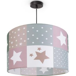 Paco Home Pendelleuchte "Cosmo 345", schwarz, 1, &Oslash; 38cm H: 21cm, Leuchten, Kinderlampe Deckenlampe LED Kinderzimmer Lampe Sternen Motiv E27, Pendelleuchte