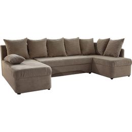 Jockenh&ouml;fer Wohnlandschaft JOCKENH&Ouml;FER GRUPPE "Arktis U-Form, B: 260 cm", taupe 426, 18, B:260cm T:85cm, Korpus: 100% Polyester;Kissen: 100% Polyester, Sofas, Wohnlandschaft, mit Bettfunktion & Bettkasten, Unser Dauertiefpreis