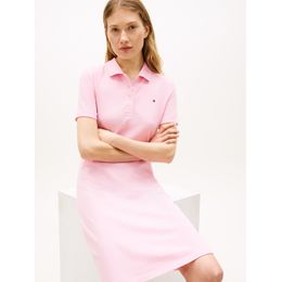 Polokleid Tommy Hilfiger "SLIM PIQUE POLO DRESS SS", Damen, Gr. S (36/38), N-Gr, classic pink, Piqu&eacute;, Obermaterial: 96% Baumwolle, 4% Elasthan, unifarben, slim fit kniefrei, Rundhals, eingesetzt gerader Abschluss, Kleider, Baumwollmischung, slim fit