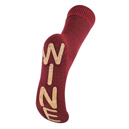 Damen dicke thermische Fleece gef&uuml;ttert Neuheit Wein weich Slipper Socken