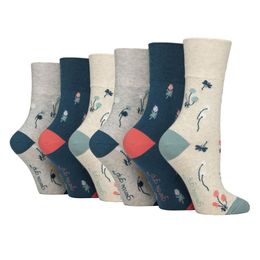 6 Paar Damen Nicht-Elastische Weiche Oberteile Diabetiker Socken