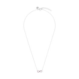 Kette mit Anh&auml;nger Tom Tailor "Schmuck Geschenk Silber 925 Infinity Unendlichkeitsschleife", silberfarben, rosa, kristallwei&szlig;, Halsketten, Jungen, Silber 925 (Sterlingsilber), L: 40 B: 1,5mm, mit Zirkonia (synth.), B:1,5mm