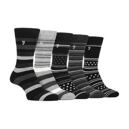 Farah 5er-Pack Herren Bambus Socken mit leuchtend gestreiftem Muster
