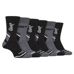 JEEP Herren 6er-Pack Wandersocken | Polyester-Socks f&uuml;r Outdoor-Aktivit&auml;ten