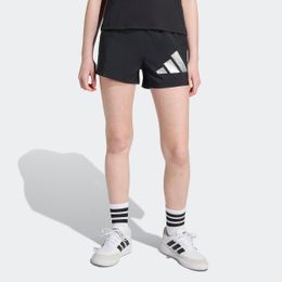 Shorts adidas Sportswear "TRAIN ESSENTIALS PRINT SPORT- KINDER", M&auml;dchen, Gr. 170, N-Gr, schwarz (schwarz, silber metallic,), Obermaterial: 100% Polyester, Hosen Shorts