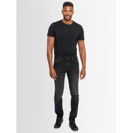 Alessandro Salvarini A. Salvarini Herren Jeans Slim Fit Stretch Denim 5-Pocket - Schwarz Washed