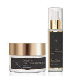 Anti-Falten-Elixier Serum 24k Gold + Anti-Falten-Nachtfeuchtigkeitspflege 24k Gold