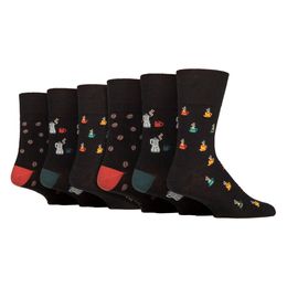 6 Paar Herren NON-ELASTISCHE Baumwoll-Socken mit neuartigen Mustern