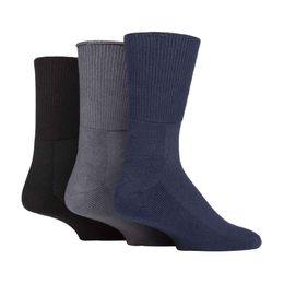 3er-Pack extra breite Bambus-Diabetikersocken f&uuml;r geschwollene Beine