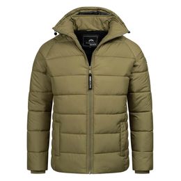 Arctic Seven Herren Steppjacke wind- und wasserabweisende Winterjacke mit Kapuze Olive