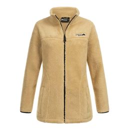 Arctic Seven Damen Sherpa Fleecejacke &ndash; W&auml;rmende Outdoorjacke mit Zipper &ndash; Pale Khaki