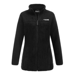 Arctic Seven Damen Sherpa Fleecejacke &ndash; W&auml;rmende Outdoorjacke mit Zipper &ndash; Schwarz