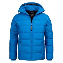 Arctic Seven Herren Steppjacke wind- und wasserabweisende Winterjacke mit Kapuze Blau