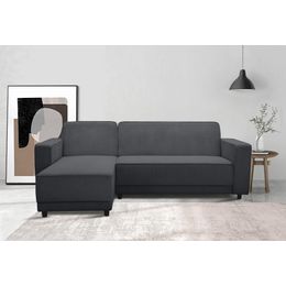 Ecksofa DOREL HOME "Allie Schlafsofa 230 cm mit Relaxfunktion in der R&uuml;ckenlehne", grau (anthrazit), B:230cm H:82cm T:154cm, 100% Polyester, Sofas, Ecksofa, Schlaffunktion (108/194,5cm), trendiger Cord o. pflegeleichter Velours