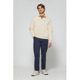 Sweatshirt ecru mit kurzem Rei&szlig;verschluss und Rigby Go Stickerei