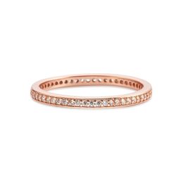 Fingerring Bruno Banani "Schmuck Geschenk Silber 925 Damenring Memoire Eternity" Gr. 56, rosa (ros&eacute;goldfarben, kristallwei&szlig;), Fingerringe, Damen, 56, Silber 925 (Sterlingsilber), 2,1mm, Fingerring, mit Zirkonia (synth.)