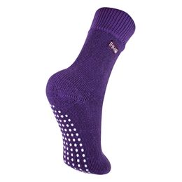 Kids Indoor Slipper Socken mit Greifern | THMO | Thick & Warm Comfort Loose Top Non Slip Thermal Socks - Lila