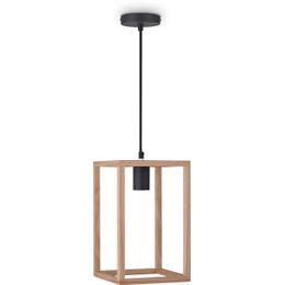 Paco Home Pendelleuchte "BJ&Ouml;RN", schwarz, H: 30cm, Leuchten, LED Pendellampe Wohnzimmer Esszimmer Modern Holz Einflammig E27, Pendelleuchte