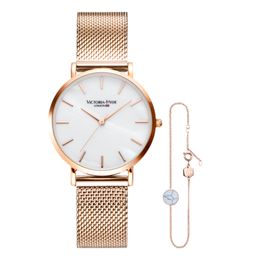 VICTORIA HYDE Set cadeau montre Seven Sisters or rose