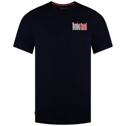 Timberland Stacked Herren-T-Shirt in Marineblau