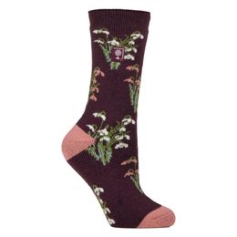 Heat Holders Damen Thermosocken | D&uuml;nne Floral Muster Fleece Socken