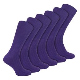 Herren Einfarbige Baumwollreiche Rippensocken