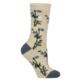 Heat Holders Damen Thermo-Socken | D&uuml;nne Fleece-Socken mit floralem Muster