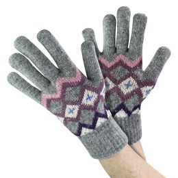 Damen Wollhandschuhe | Winterliche S&uuml;&szlig;e Fairisle-Handschuhe f&uuml;r kaltes Wetter