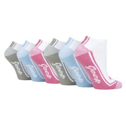 JEEP Damen 6er Pack Trainer Socken | Atmungsaktive Gepolsterte Kurzsocken f&uuml;r den Sport