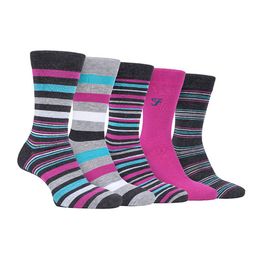 Farah 5er Pack Herren Bambus Socken mit buntem gestreiftem Design