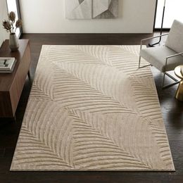 Teppich Sehrazat "Rio 1800, auch als L&auml;ufer", beige, B:80cm H:7mm L:150cm, Polyester, Teppiche, Teppich, Kurzflor, grafisches Hoch Tief Muster, Wohnzimmer
