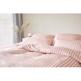 Bettw&auml;sche Elegante "Naturally", koralle, B/L: 155cm x 220cm, 1 Stk., 1 Stk., Mako-Jersey, B/L: 80cm x 80cm, 2, Mako-Jersey, Obermaterial: 100% Baumwolle, Bettw&auml;sche, Bettw&auml;sche, angenehmes Hautgef&uuml;hl