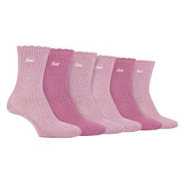 JEEP Damen 6er-Pack Bambus-Stiefelsocken | S&uuml;&szlig;e Socken mit gewelltem Bund