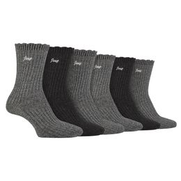 JEEP Damen 6er-Pack Bambus-Stiefelsocken | S&uuml;&szlig;e Socken mit gewelltem Rand